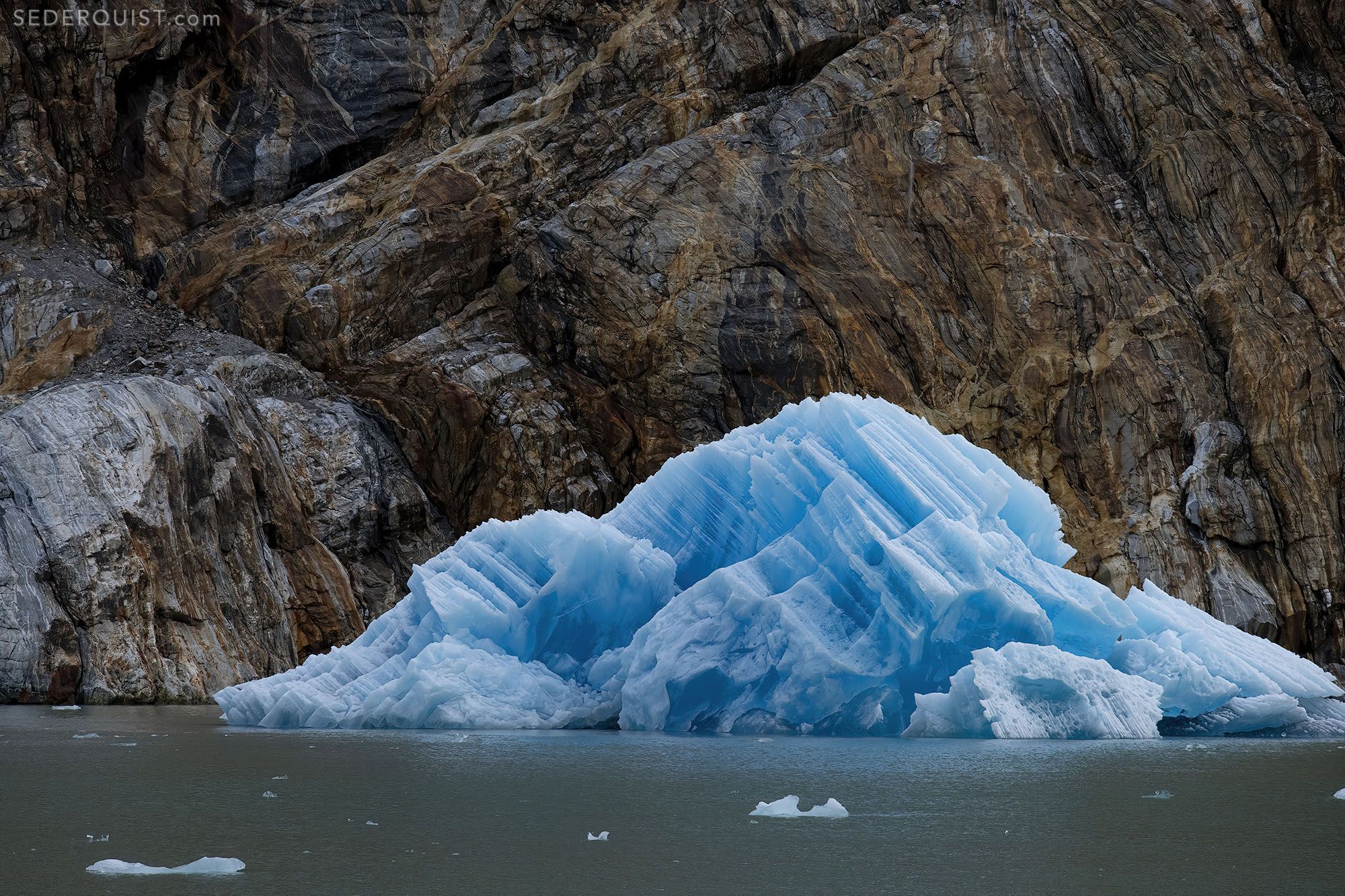 Blue Iceberg, Brown Cliff, Endicott Arm, Alaska - Betty Sederquist ...