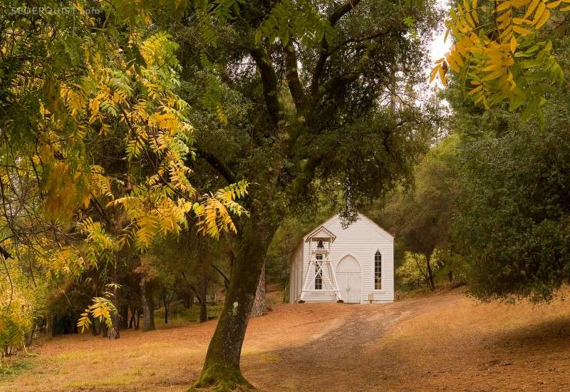 St. Johns Catholic Church in Fall, Coloma - Betty Sederquist Photography